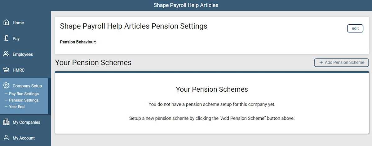 Set up your Pension Scheme in Shape Payroll | Shape Payroll