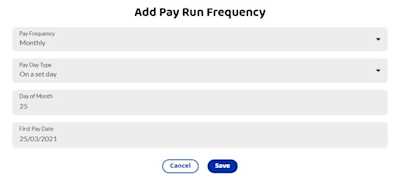 Pay Run Frequency Configuration and changing pay run settings - Shape ...