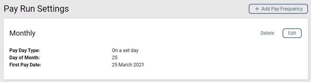 Pay Run Settings | Shape Payroll