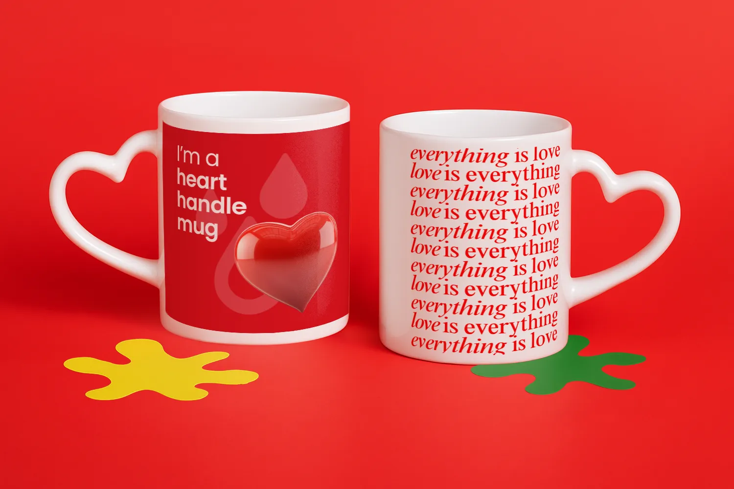 Custom Heart Handle Mug | Heart Shaped Handle Mug | WTTB