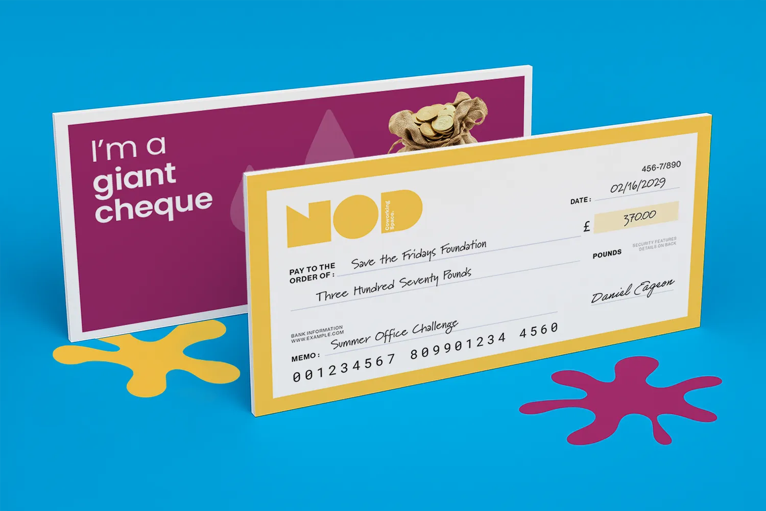 Giant Cheques | Novelty Cheques | WTTB
