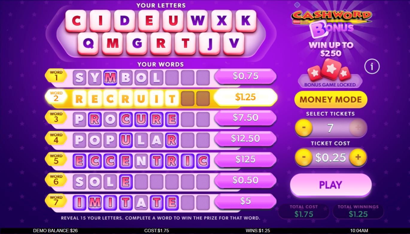 Cashword Bonus - Online Game | Michigan Lottery