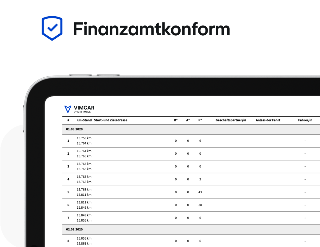Jetzt Vimcar Fahrtenbuch kaufen und Steuern sparen!