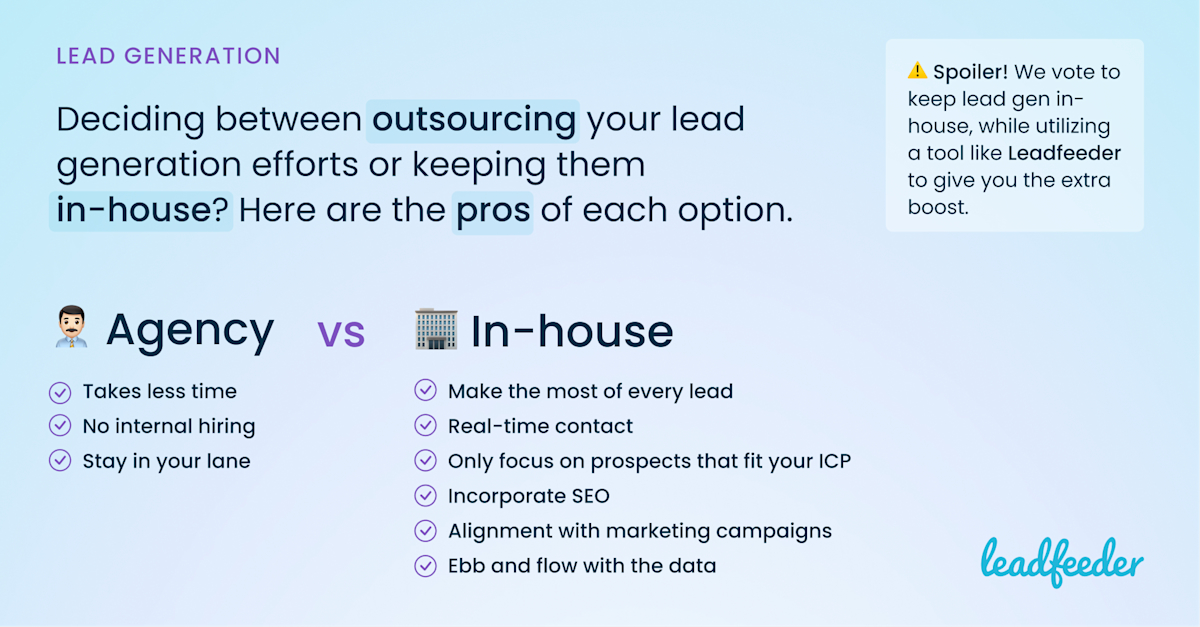 Lead Generation Agency vs. In-House Lead Generation