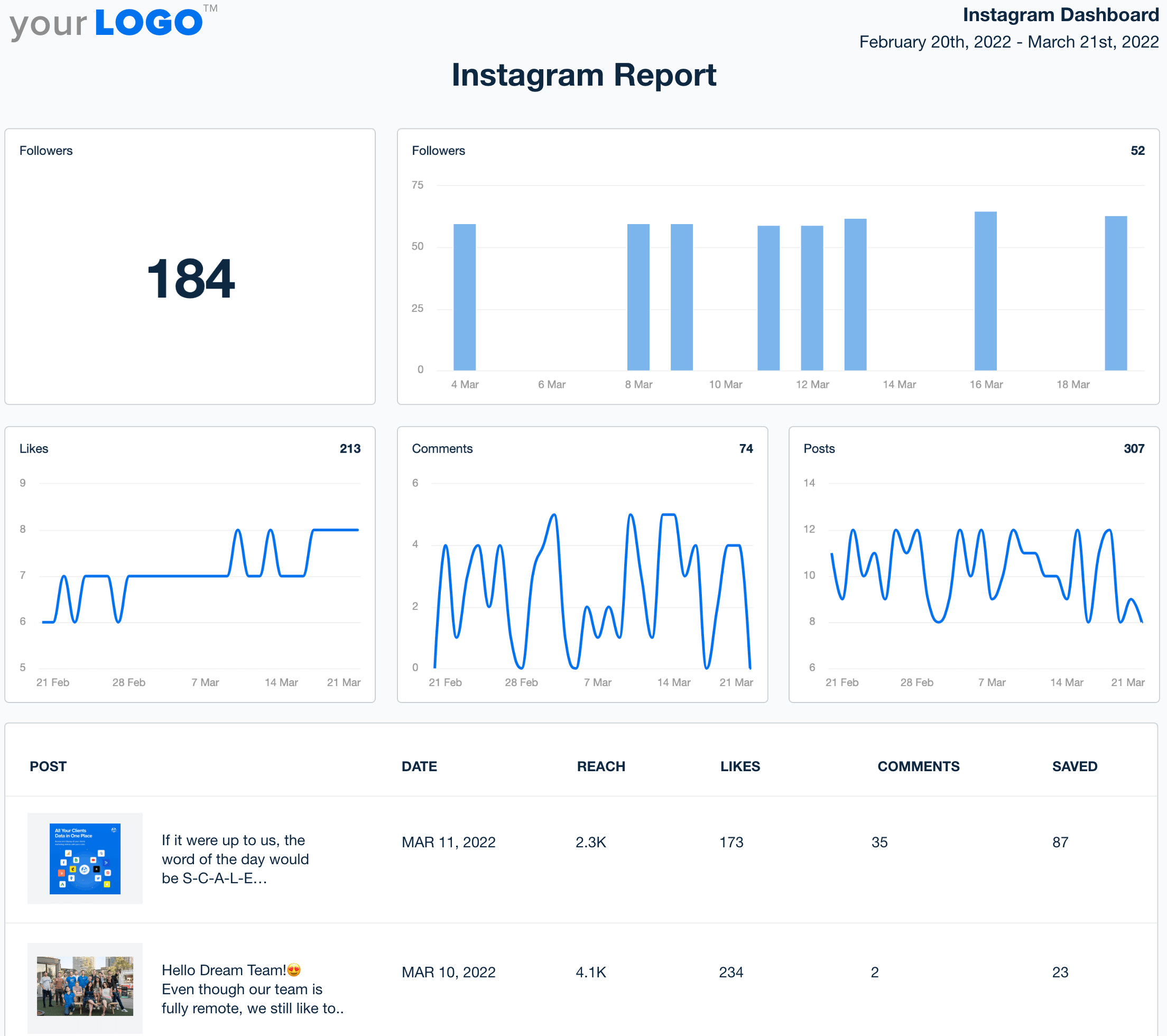 Free Instagram Report Template - AgencyAnalytics