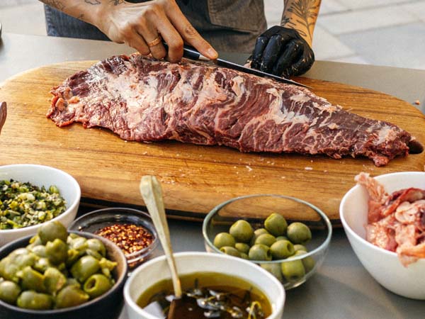 Kristen Kish’s Westholme Bavette with Crushed Olive Sauce and Sweetcorn ...