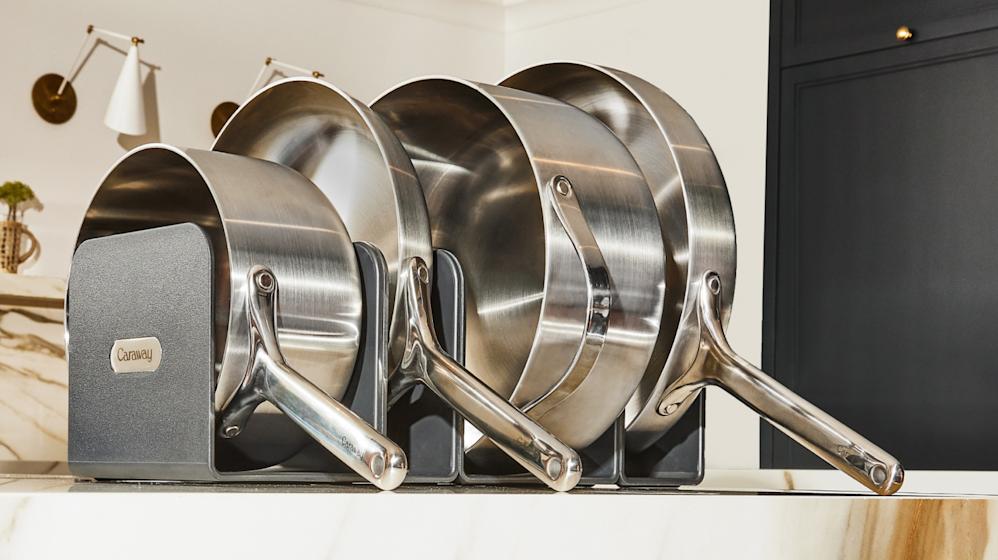 Stainless Steel Cookware Set | 4-Piece Fully Clad Set | Caraway Stainless Steel Cookware Set | 4-Piece Fully Clad Set | Caraway