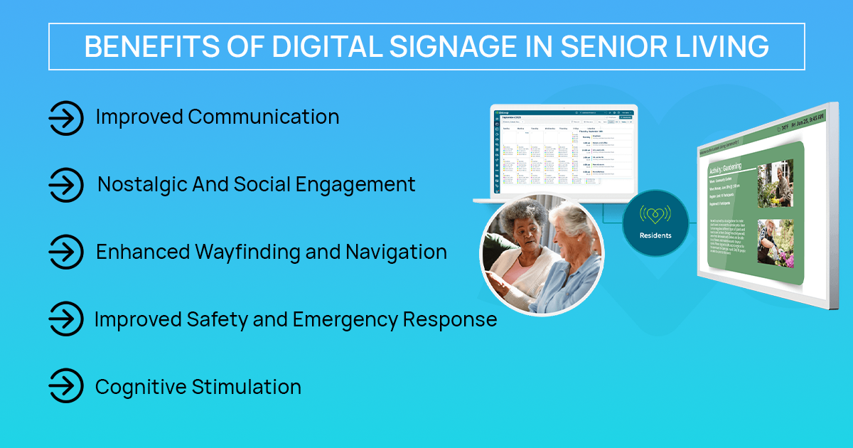 Top Benefits of Using Digital Signage in Senior Living