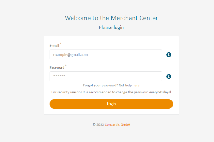 MerchantCenter - LogIn | PayEngine | Nexi group developer portal