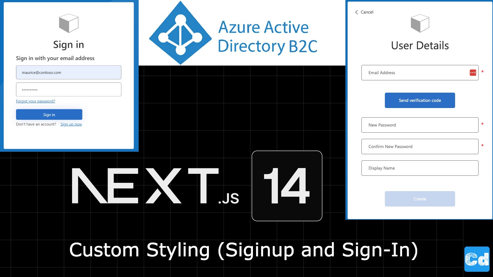 Custom styling Azure AD B2C Signup-Signin Page Next.js 14