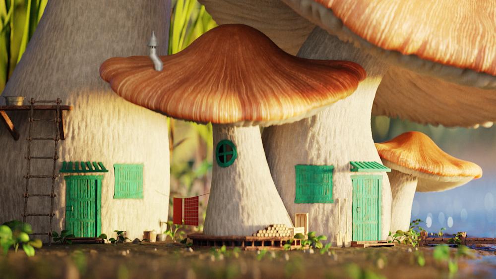 How to Create a Realistic Mushroom House in Blender - Fox Render Farm