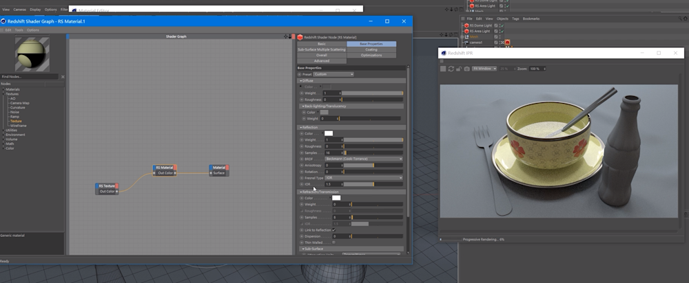 Using Redshift For Cinema 4D To Render a Glass Ceramic Scene