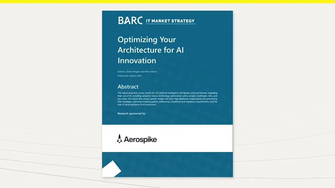 Optimizing your architecture for Al innovation | Aerospike
