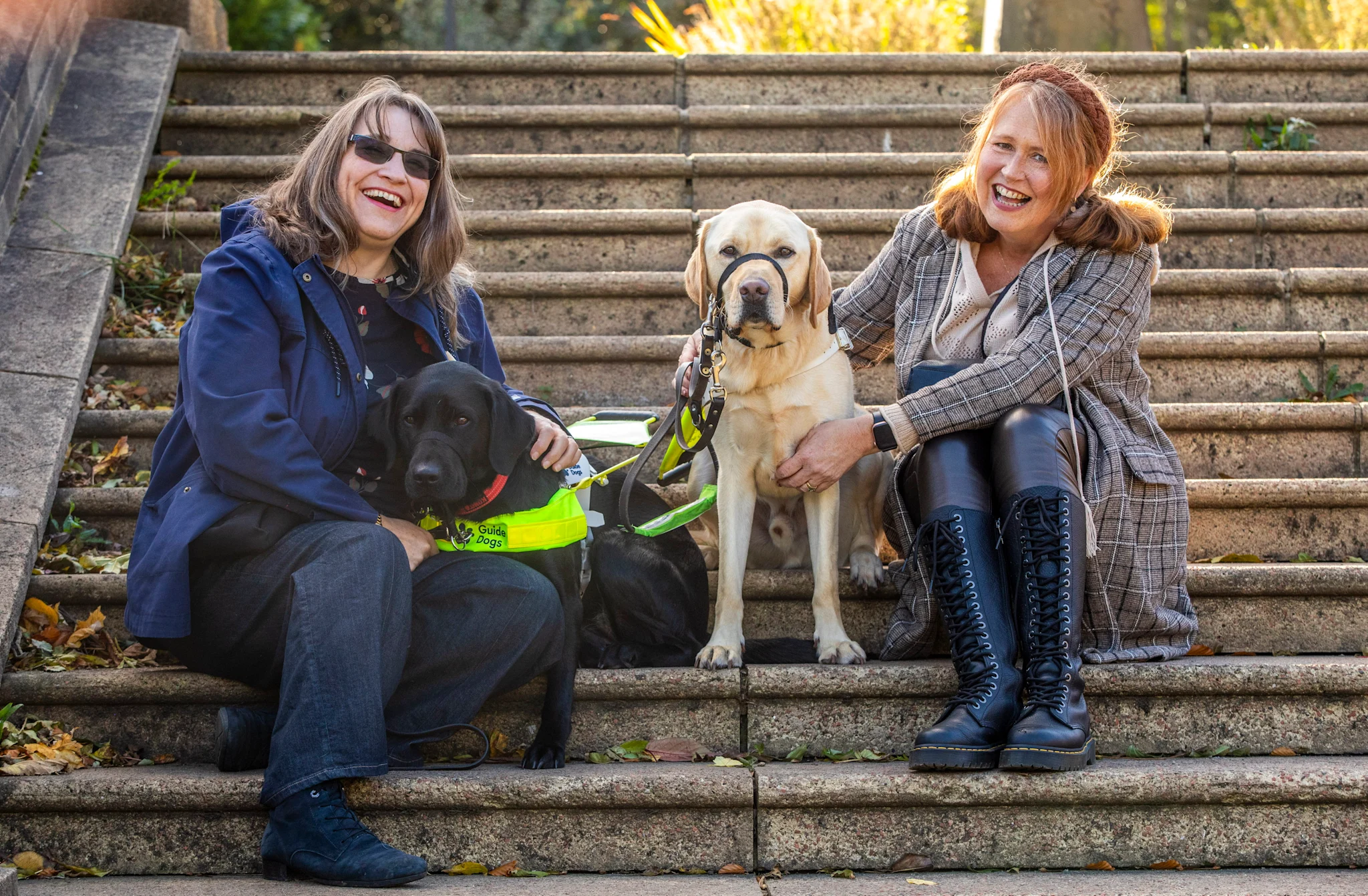 Best friends mark first Christmas with guide dogs