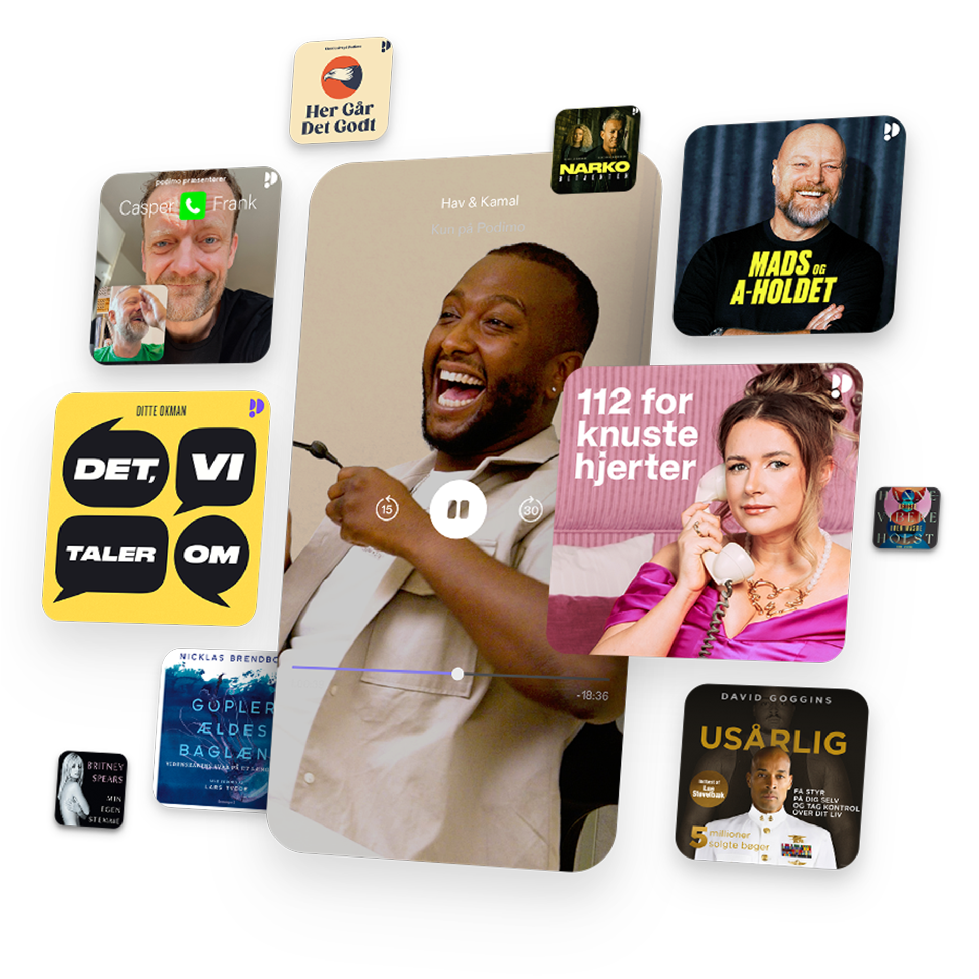 Podimos eksklusive podcasts & lydbøger