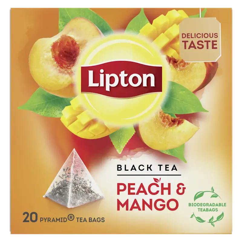 Lipton Peach & Mango zwarte thee 20 theezakjes