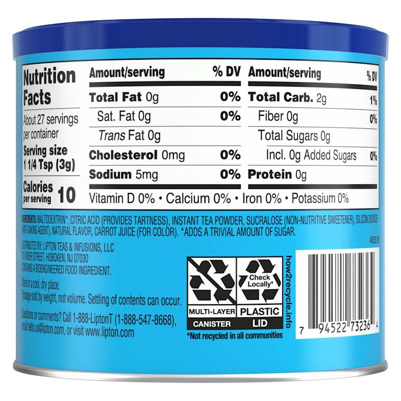 Zero Sugar Raspberry Flavored Iced Tea Mix | Lipton US