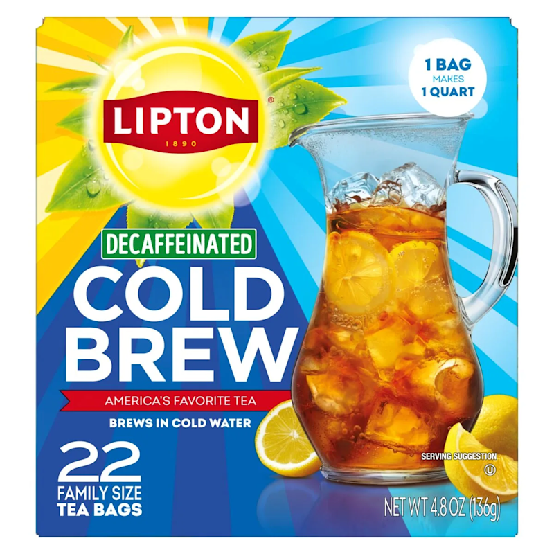 Decaffeinated Cold Brew Black Iced Tea 22 Family Size Tea Bags | Lipton US