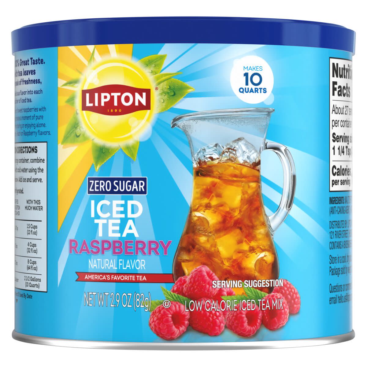 Zero Sugar Raspberry Flavored Iced Tea Mix | Lipton US