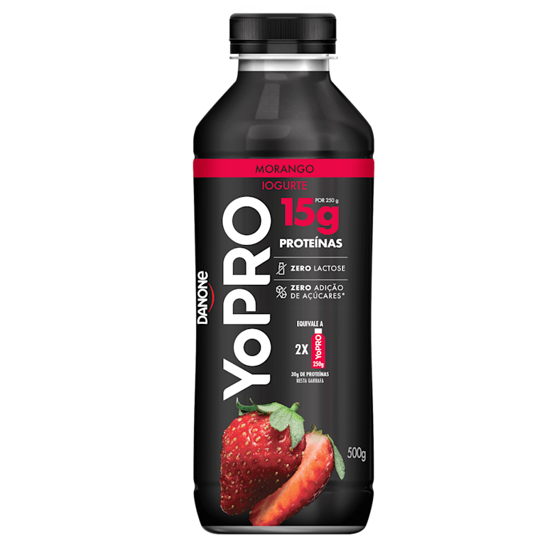 YoPRO Iogurte Líquido 500g - Sabor Morango
