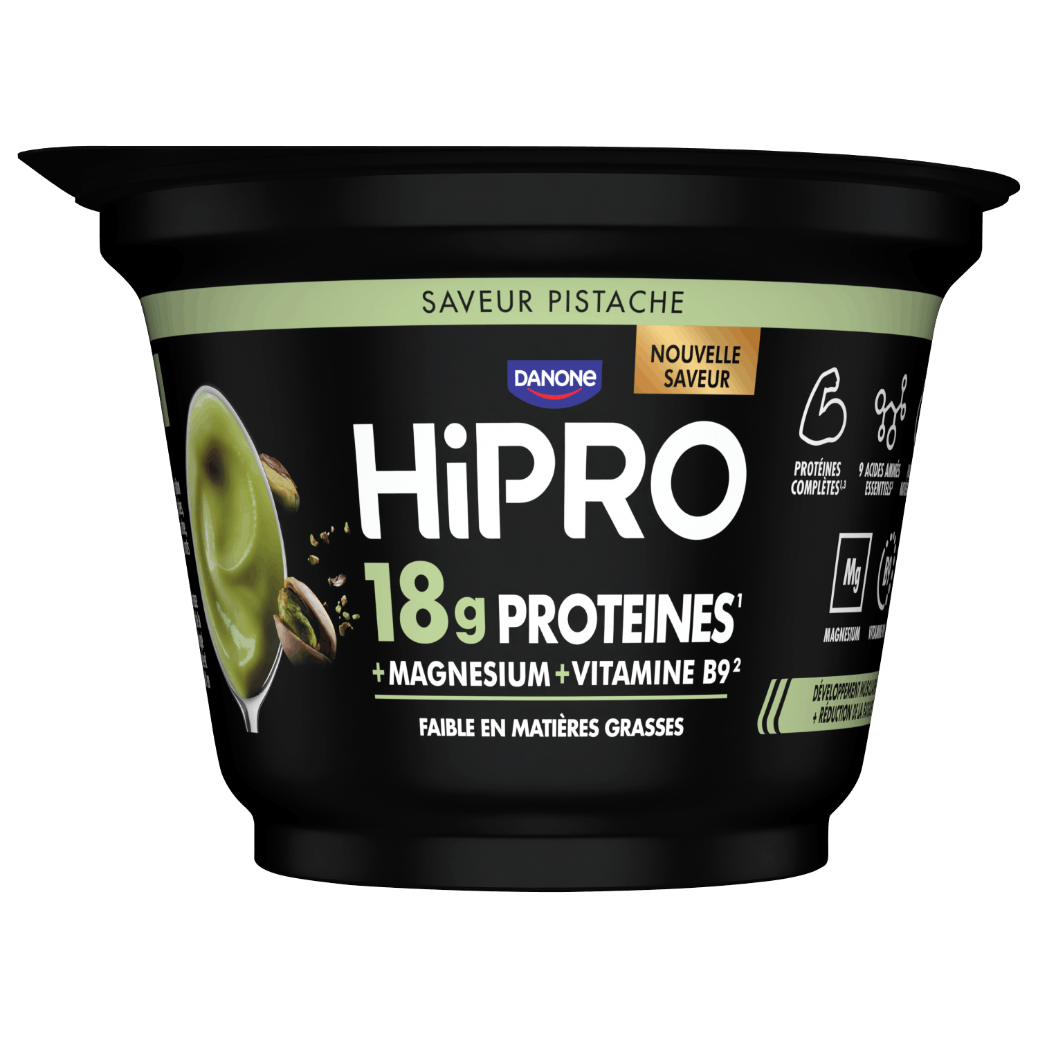 Produit laitier protéiné en pot HiPRO Saveur Pistache