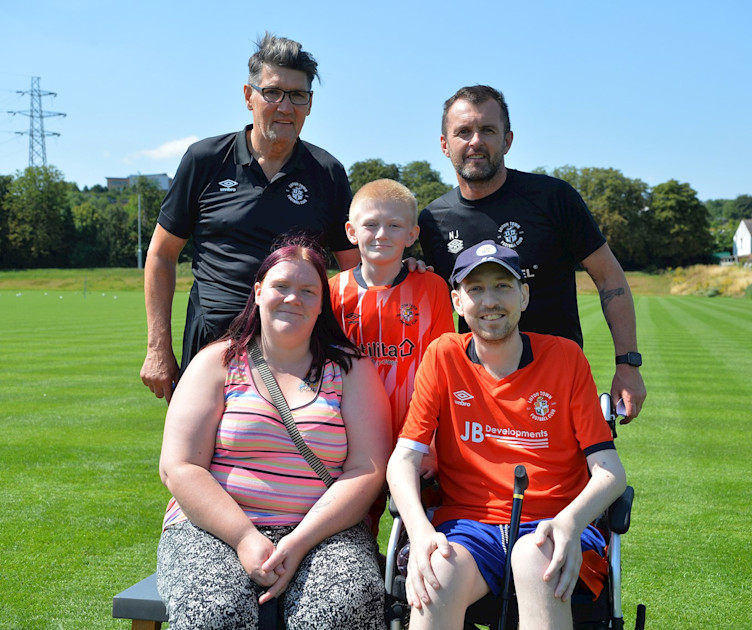 Alfie warms up for being mascot! - Luton Town FC