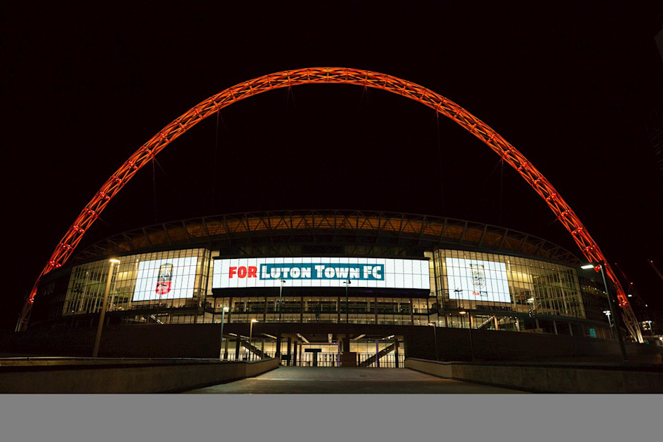 WEMBLEY STADIUM LIGHTS UP FOR LUTON TOWN - Luton Town FC
