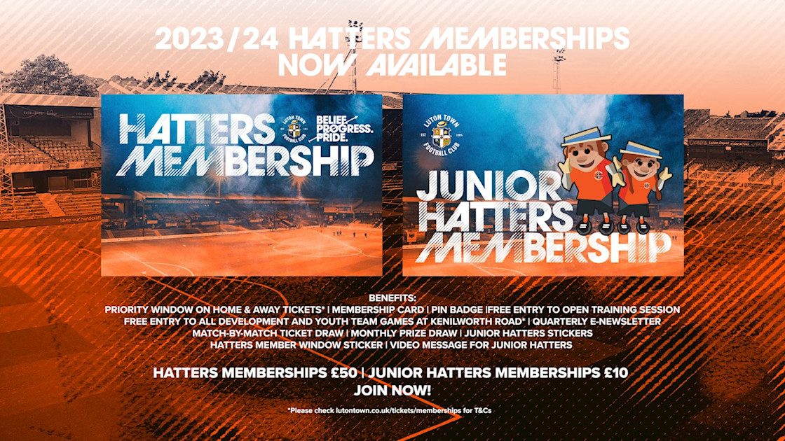 Hatters Membership Scheme for 2023/24 Premier League season! - Luton ...