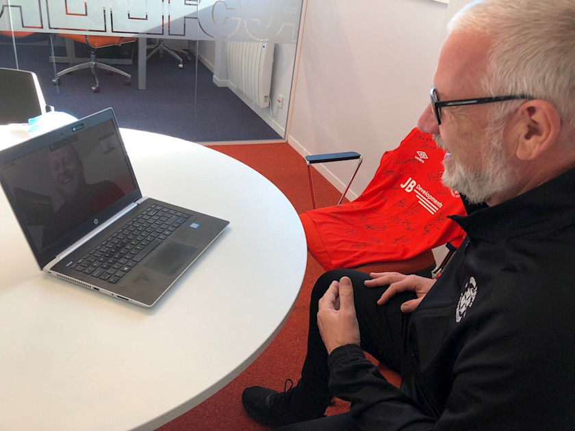 World Mental Health Day: Simon Parsell presents signed Town shirt to ...