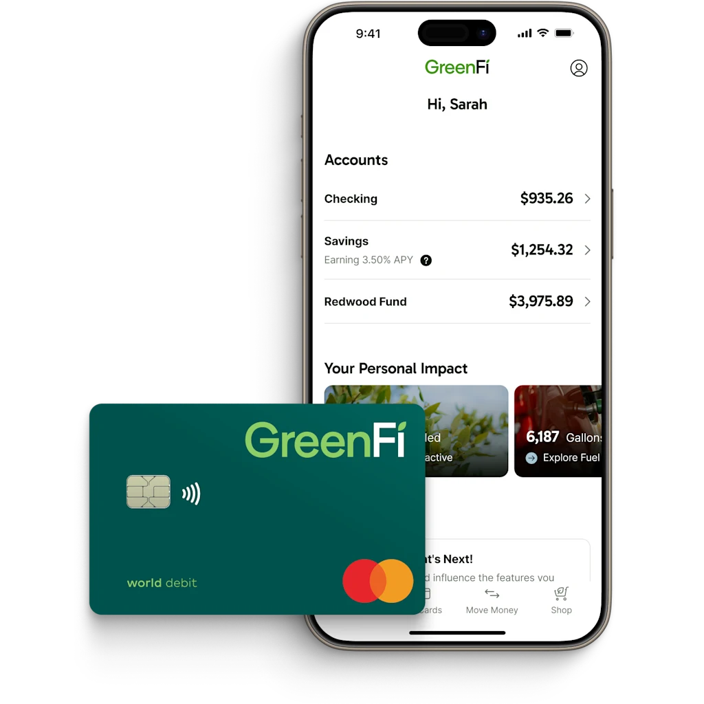 GreenFi Checking and High-Yield Savings Accounts with Climate Alignment
