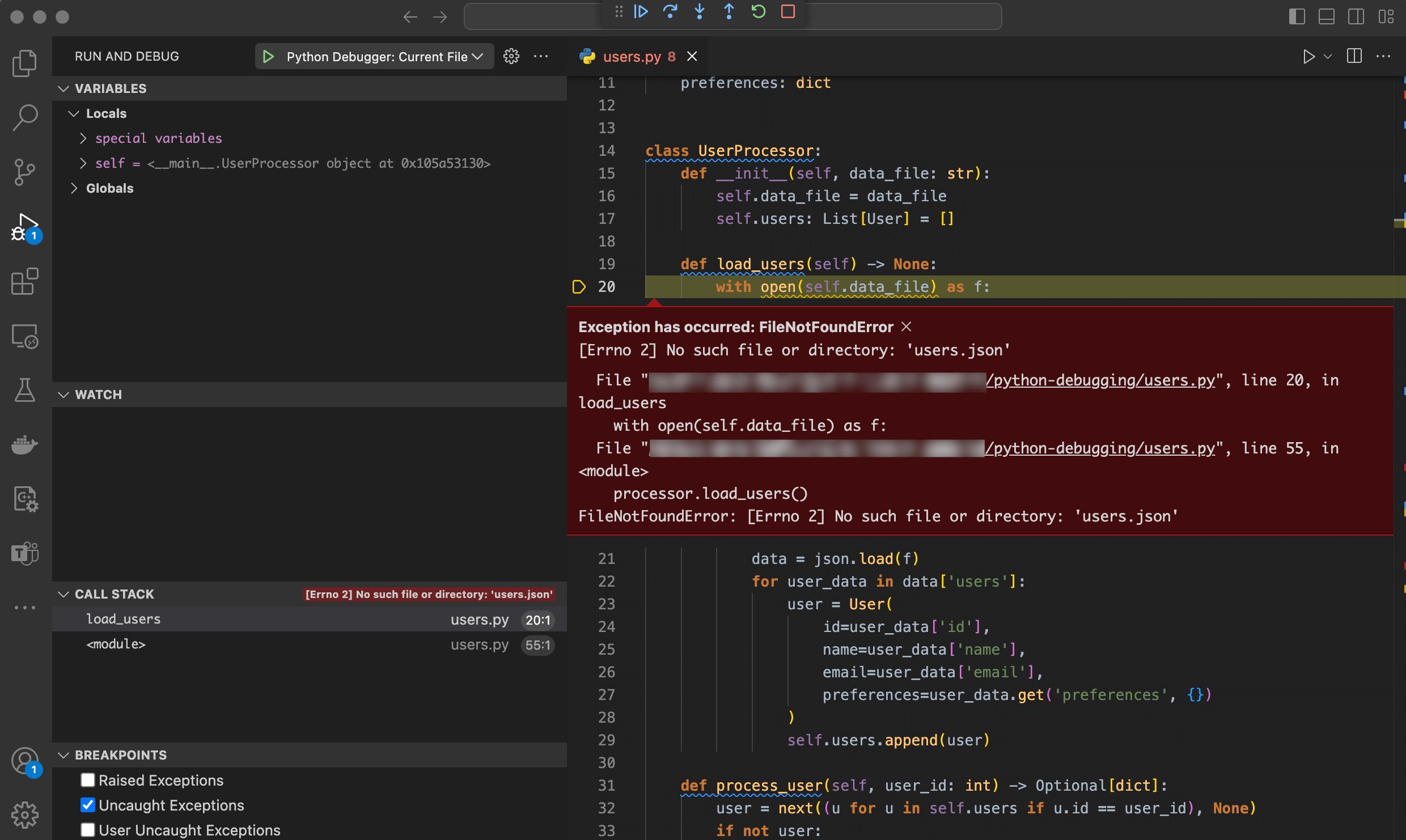 Debugging Python With Vs Code And Sentry Product Blog • Sentry