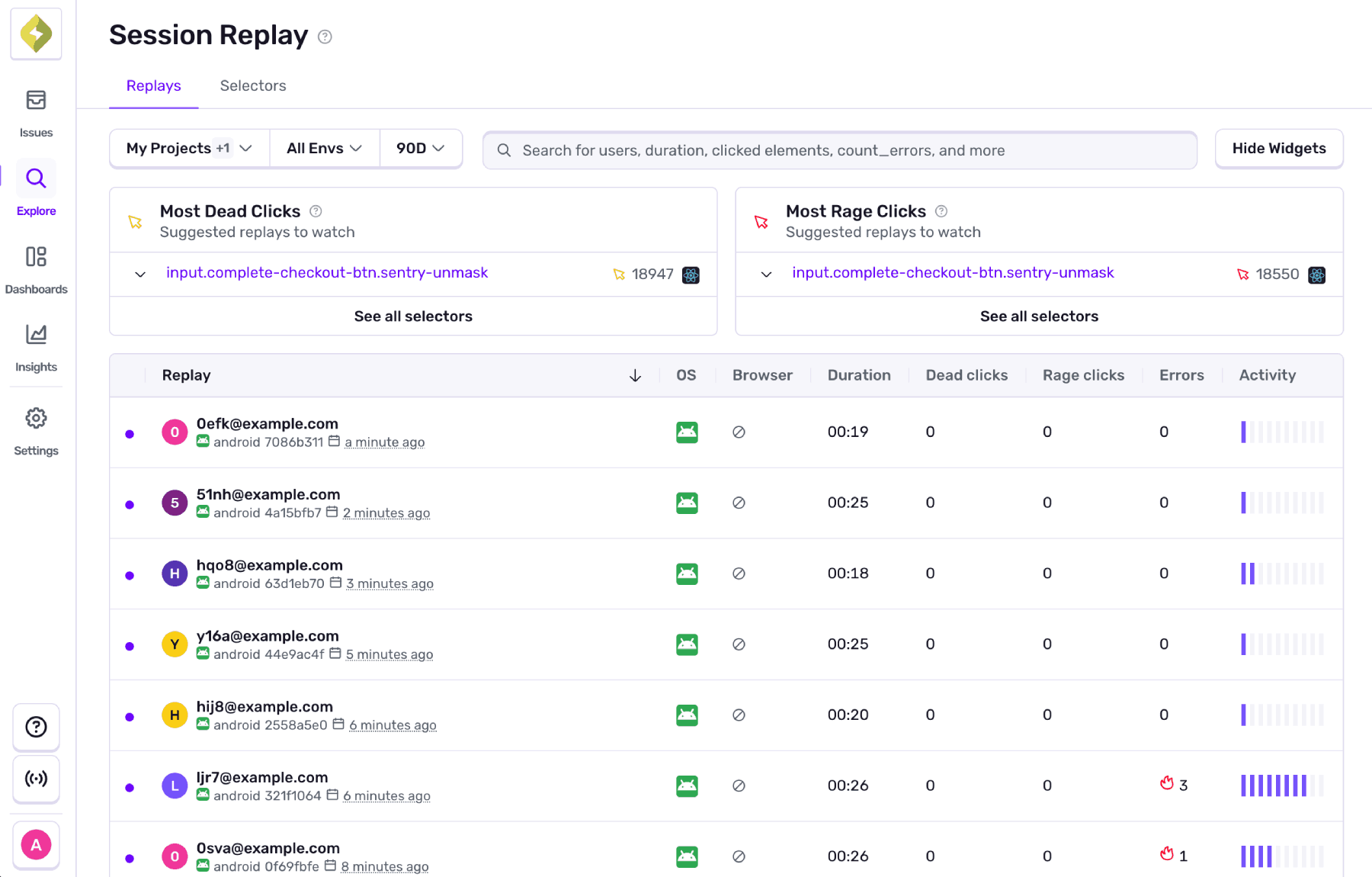 Real User Monitoring (RUM) Solution | Sentry