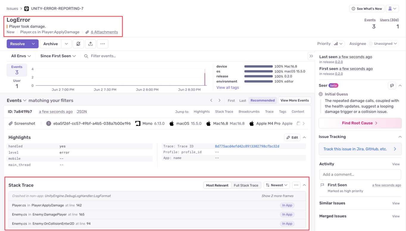 Using the Sentry Unity SDK for Error and Crash Reporting | Product Blog ...