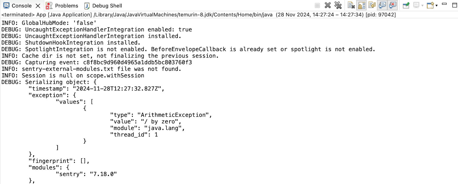 Get Started with Logging & Debugging in Java | Product Blog • Sentry
