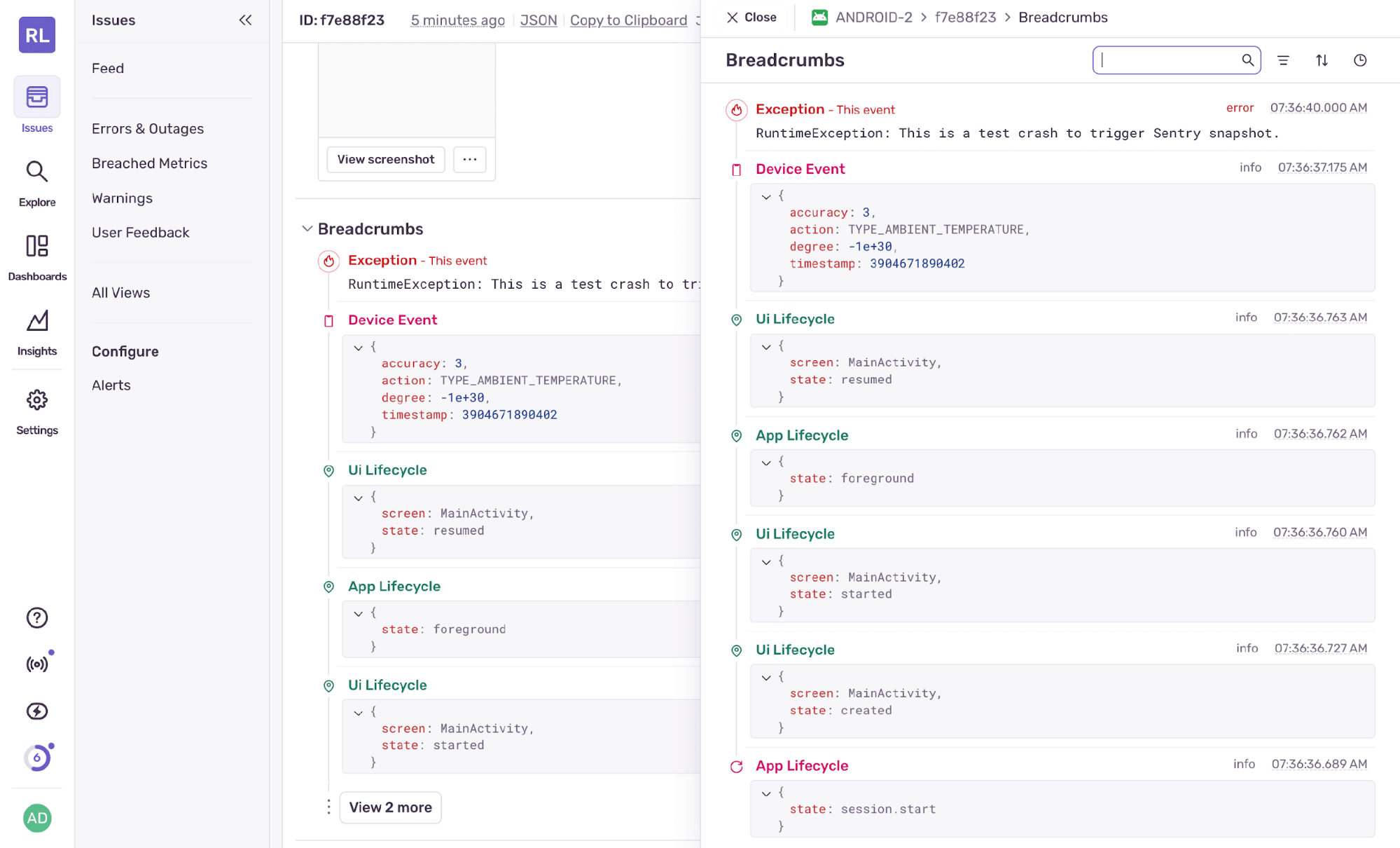 How to handle Android exceptions and avoid application crashes | Product Blog • Sentry