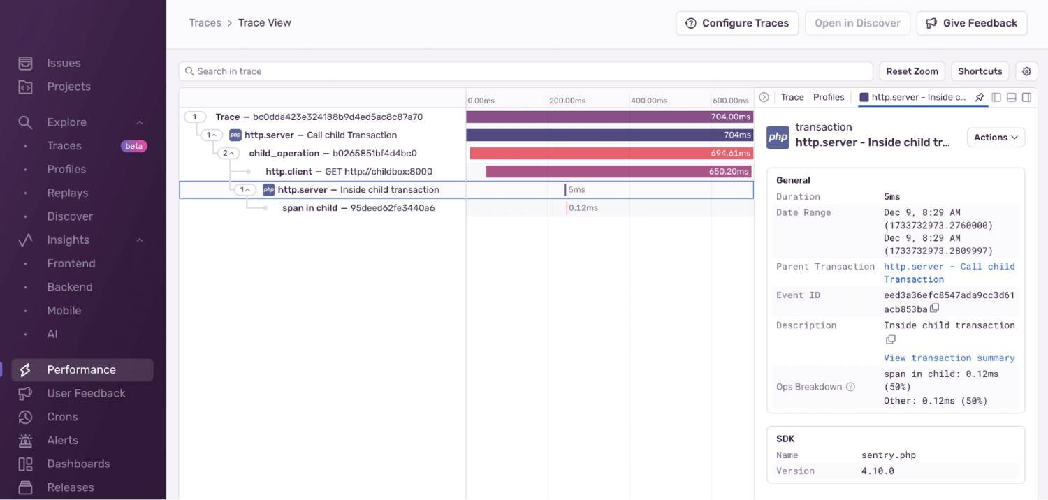 Improve PHP Performance with Sentry | Product Blog • Sentry