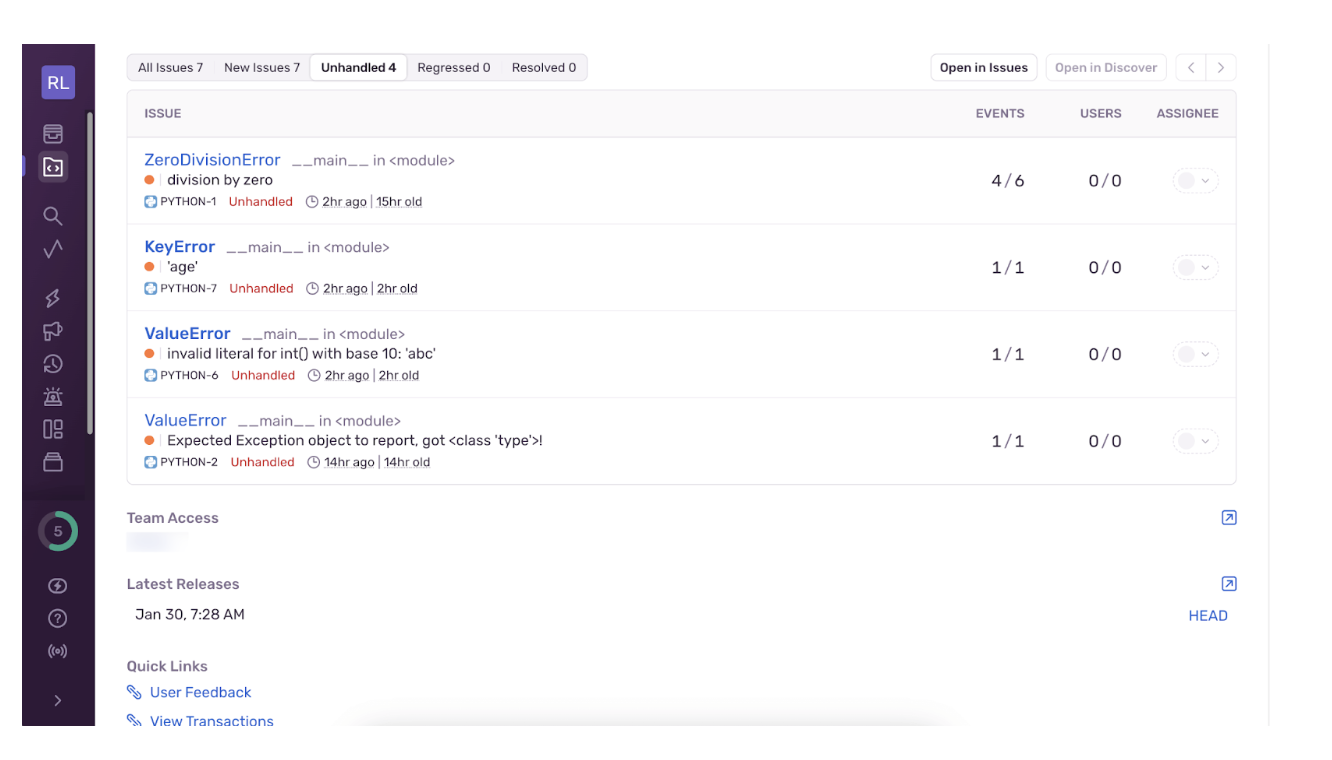 Guide to Errors vs Exceptions in Python | Product Blog • Sentry