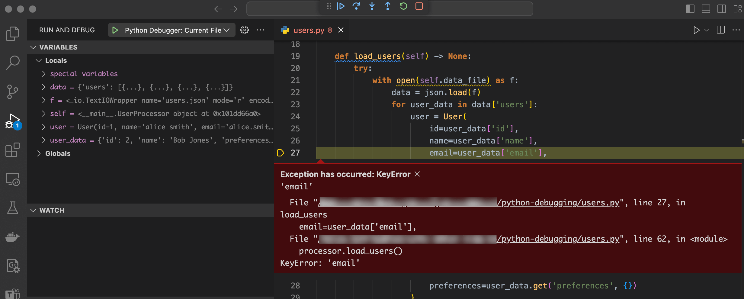 Debugging Python with VS Code and Sentry | Product Blog • Sentry Debugging Python with VS Code and Sentry | Product Blog • Sentry