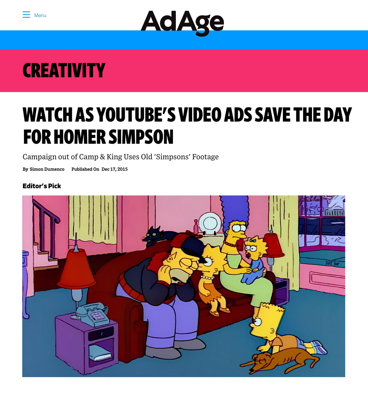 Camp + King | YouTube – The Simpsons
