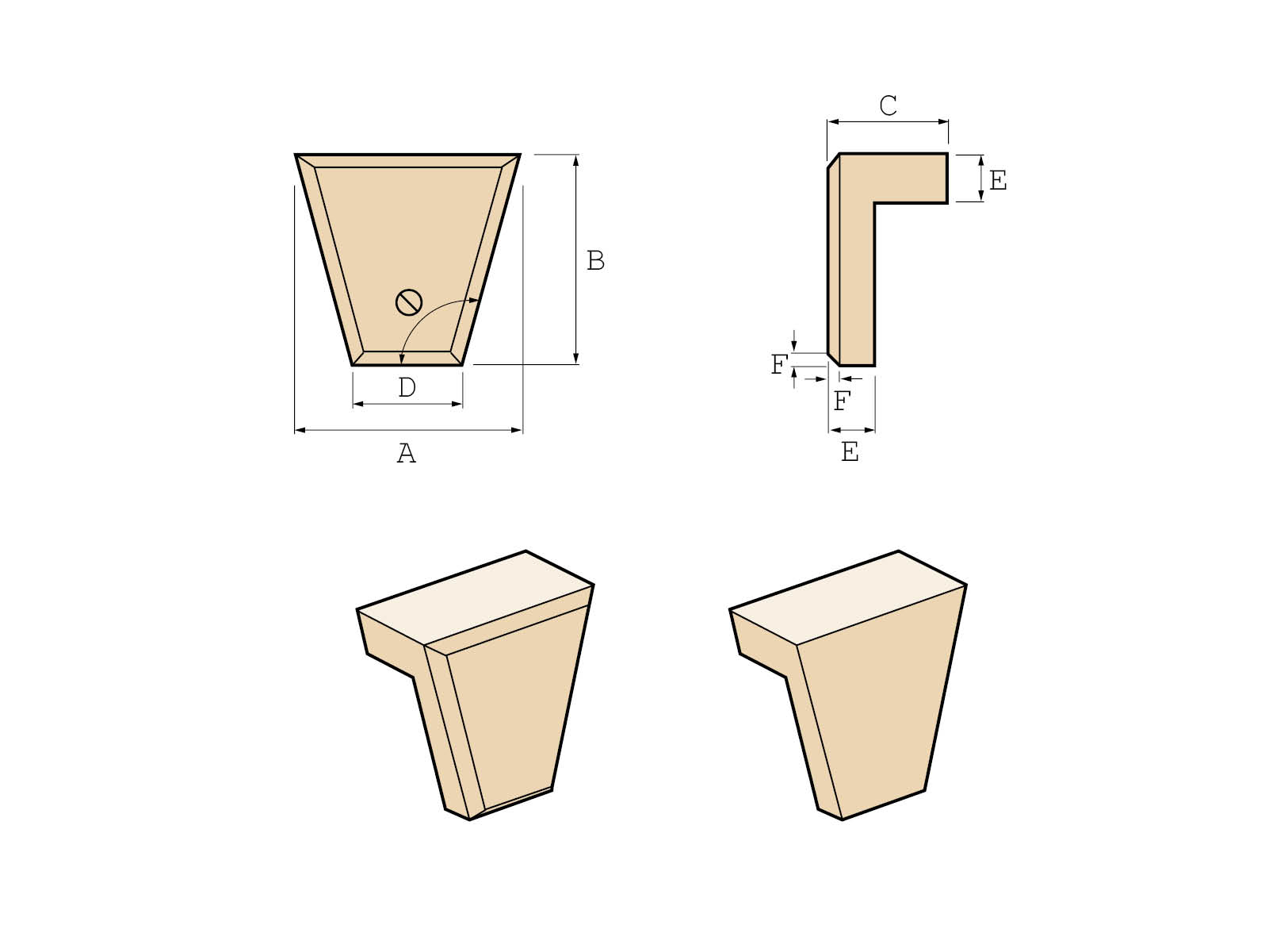 Cosmetic keystones plain & chamfered - Cast Stone