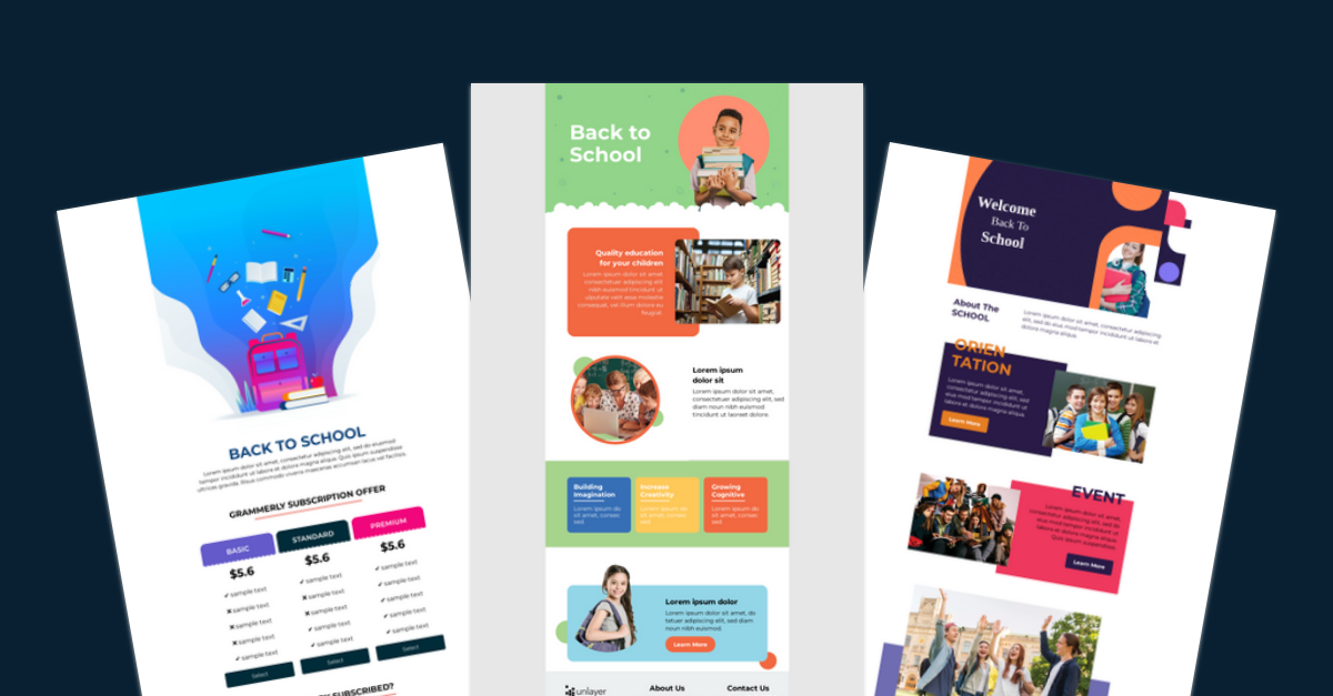 Free Email Templates for Back to School | Unlayer