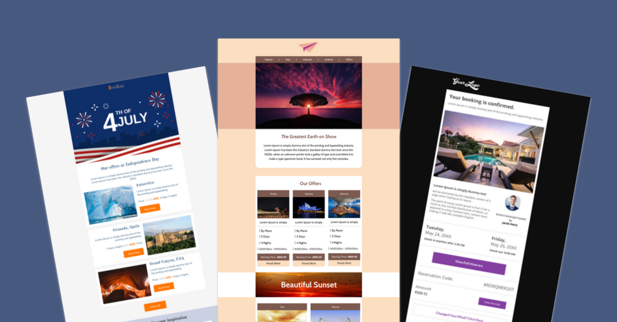 Free Email Templates for Travel | Unlayer