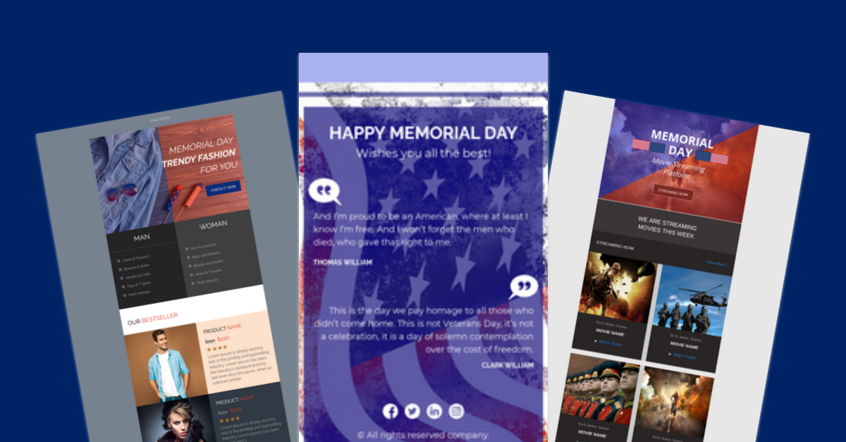 Free Email Templates for Memorial Day | Unlayer
