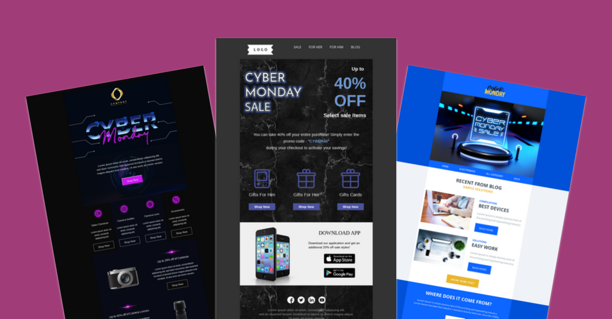 Free Email Templates for Cyber Monday | Unlayer