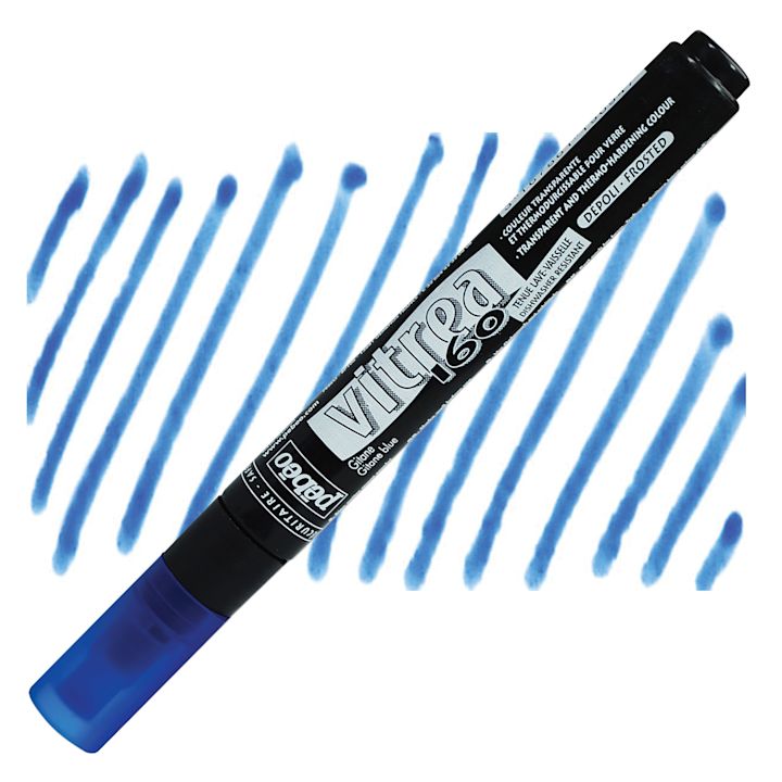 Pebeo Vitrea 160 Paint Markers - Gitane Blue, Frosted | BLICK Art Materials