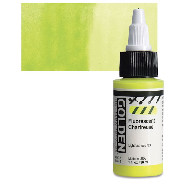 Golden High Flow Acrylics - Fluorescent Chartreuse, 1 oz bottle | BLICK ...