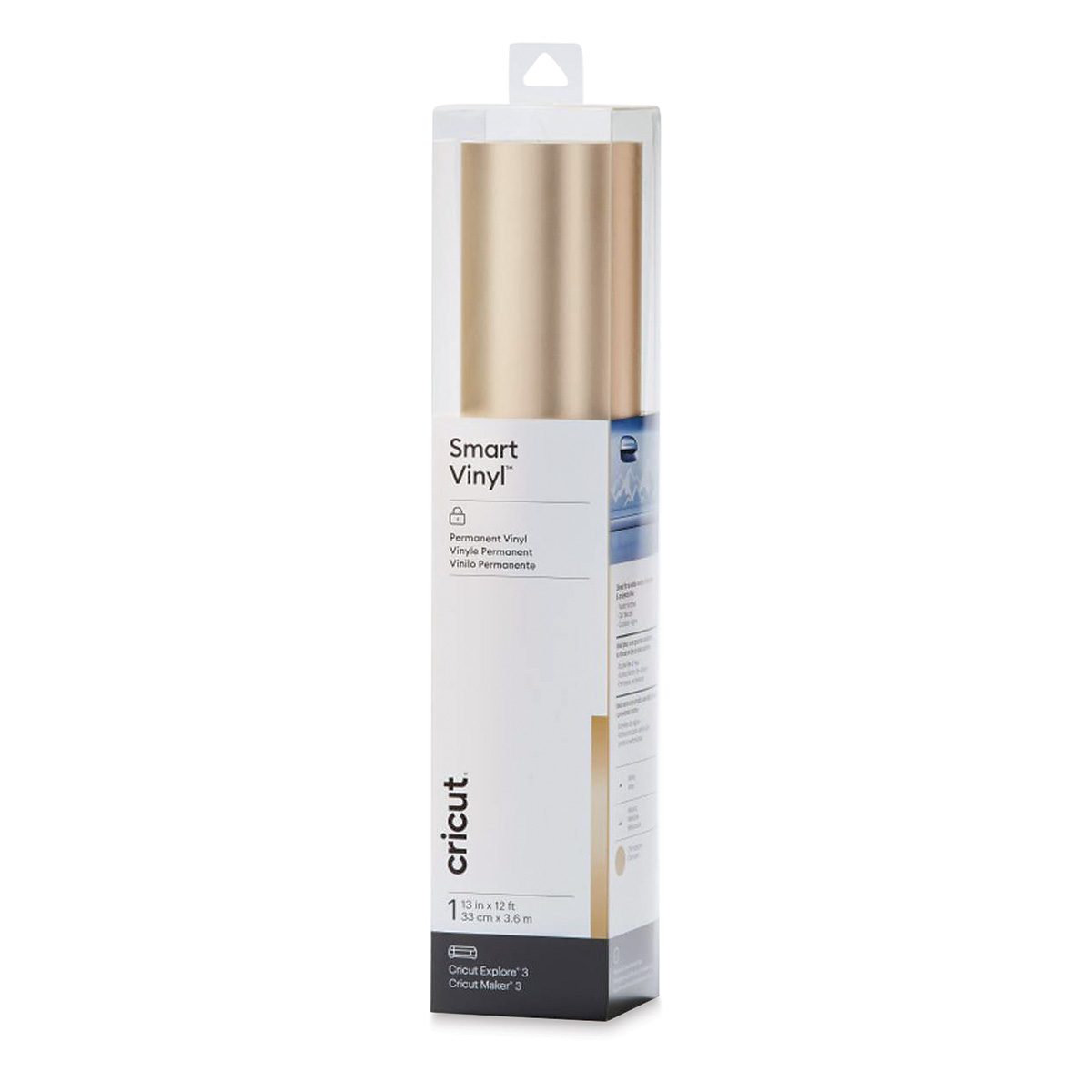 Cricut Permanent Smart Vinyl - Champagne, Matte Metallic, 13" x 12 ft ...