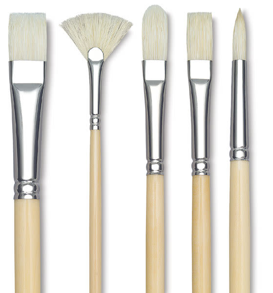 Raphaël D'Artigny Interlocked White Bristle Brushes | BLICK Art Materials