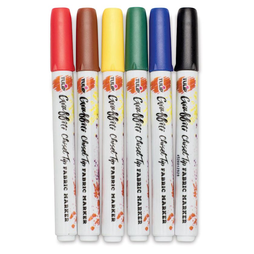 Tulip Graffiti Chisel Tip Fabric Markers - Rainbow, Set of 6 | BLICK ...
