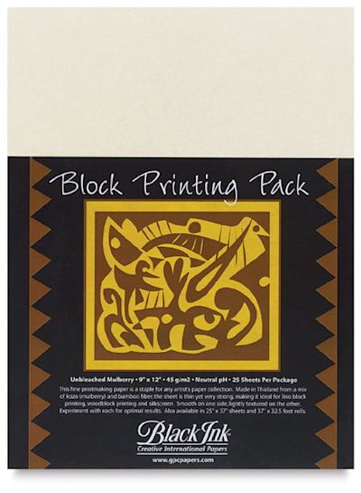 Ink Block Printing Pack - 9" x 12", Unbleached Mulberry, 25 Sheets ...
